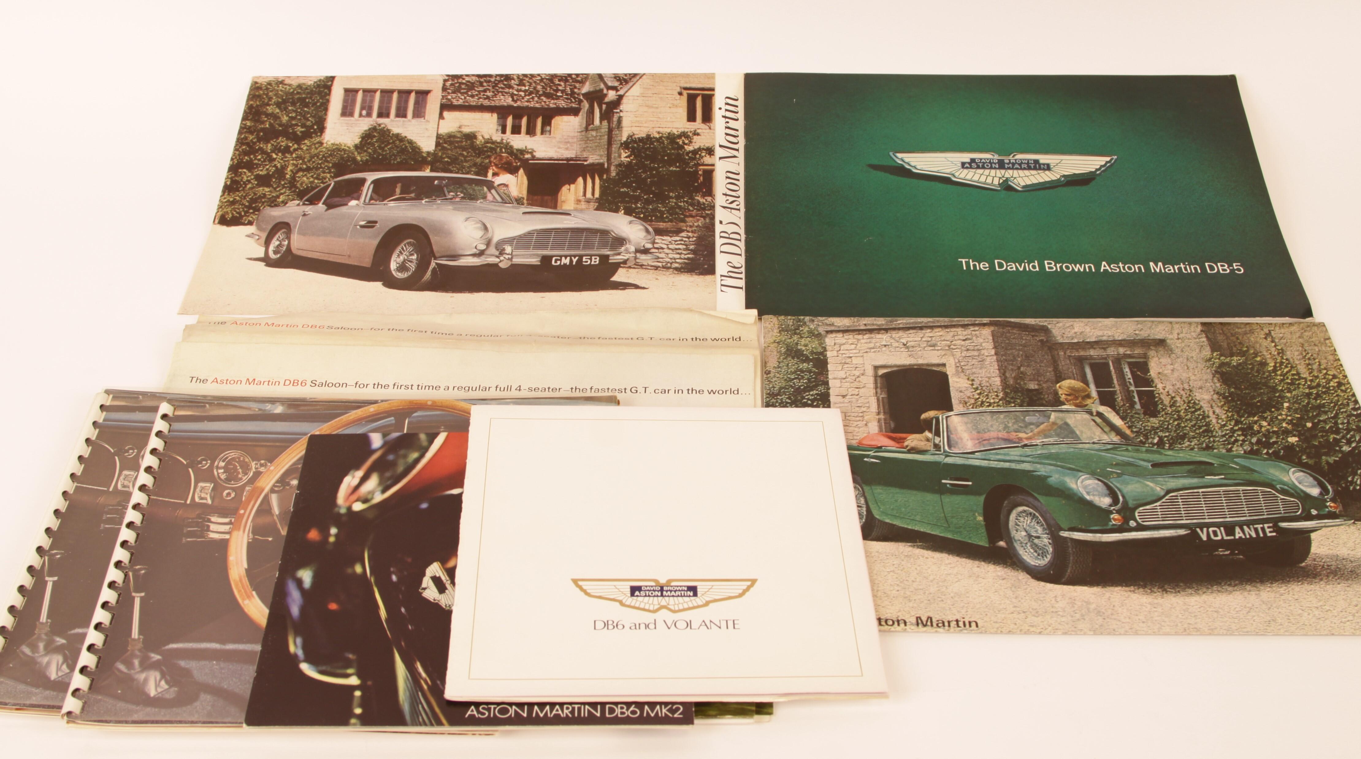 Bonhams Cars : Aston Martin DB5 and DB6 sales brochures, ((Qty))