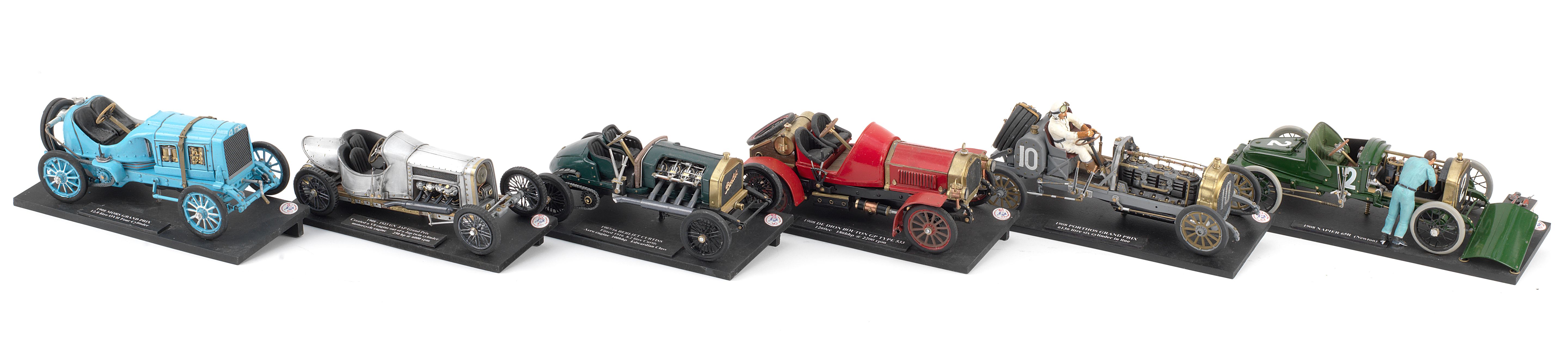 Bonhams Cars : Six small scale models of 1907-1908 race cars, ((7))