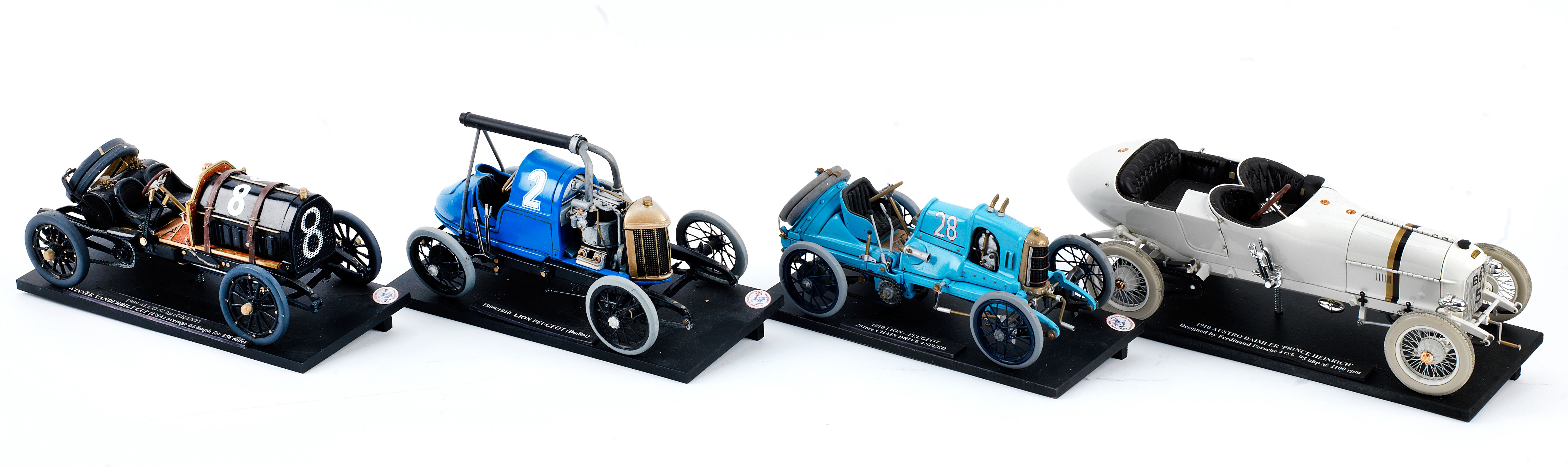 Bonhams Cars : Four small scale models of 1909-1910 race cars, ((4))