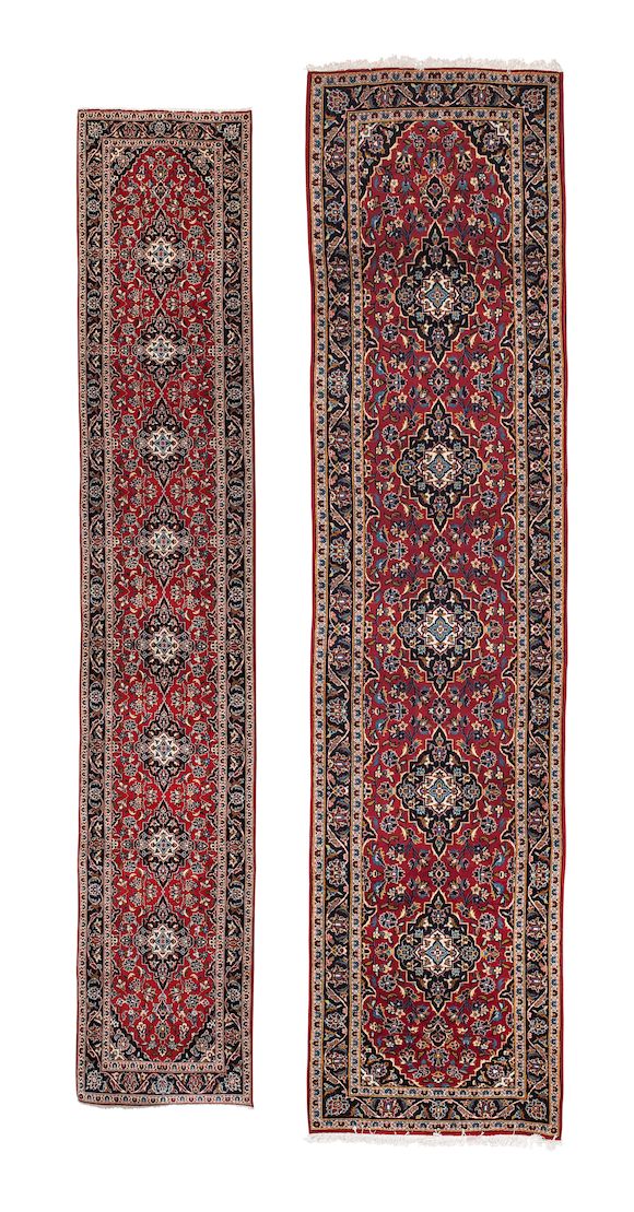 Bonhams : A near pair of Kashan runners Central Persia the largest ...