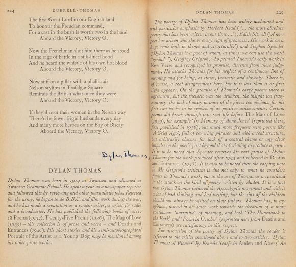 Bonhams : THOMAS (DYLAN) The Penguin Book of Contemporary Verse, SIGNED ...