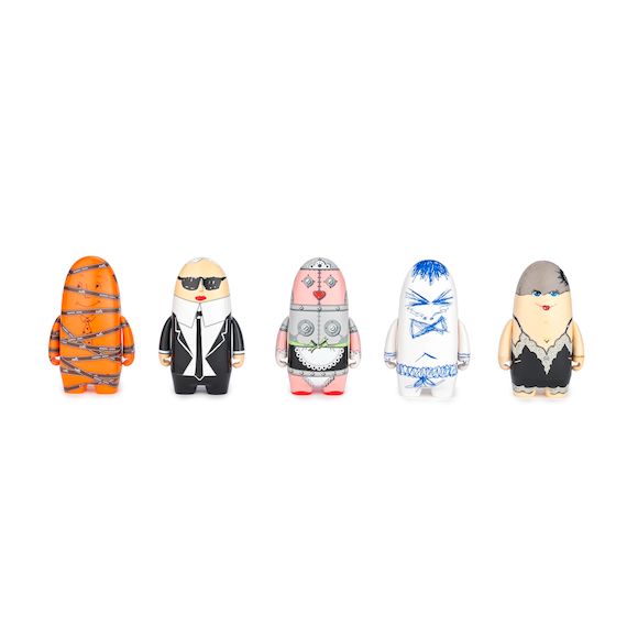 Bonhams : KIDROBOT: A SET OF BLACK EDITION VISIONAIRE MAGAZINE ART TOYS ...