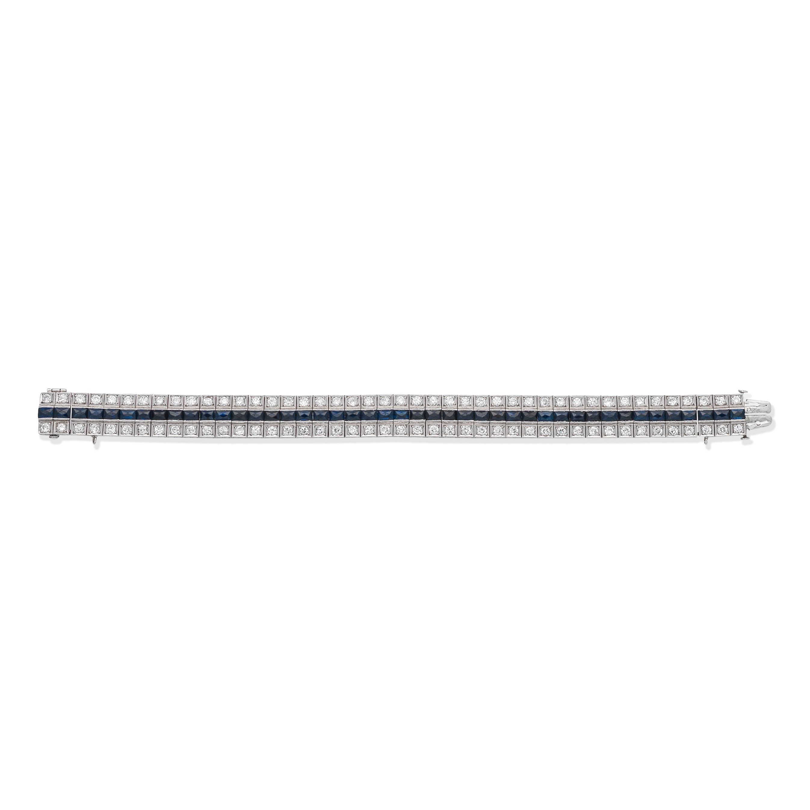 Bonhams : SAPPHIRE AND DIAMOND BRACELET