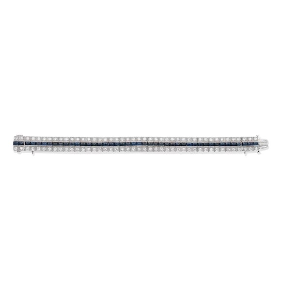 Bonhams : SAPPHIRE AND DIAMOND BRACELET