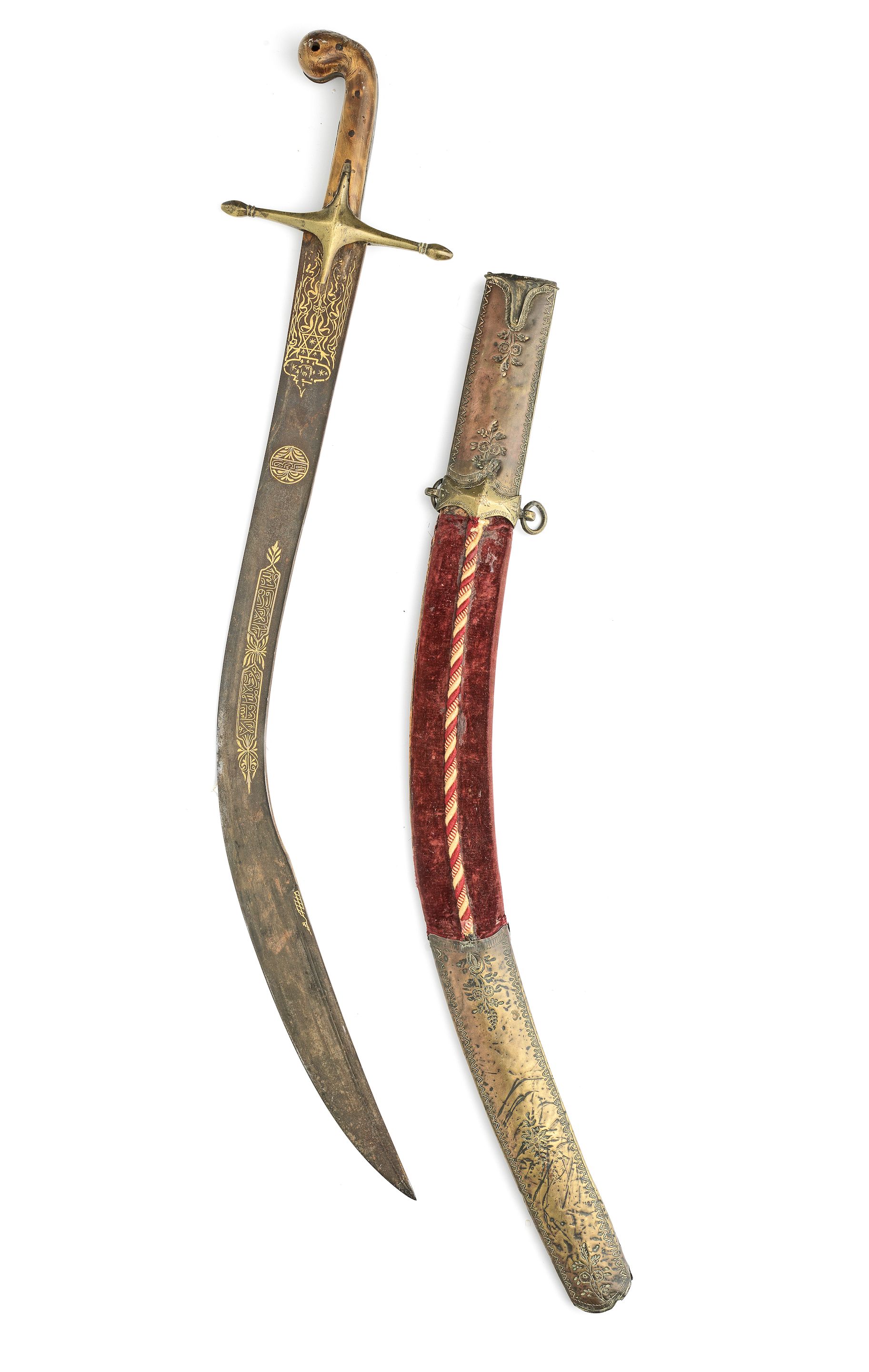 Bonhams : An Ottoman gold-damascened steel sword (kilij) Turkey, 19th ...