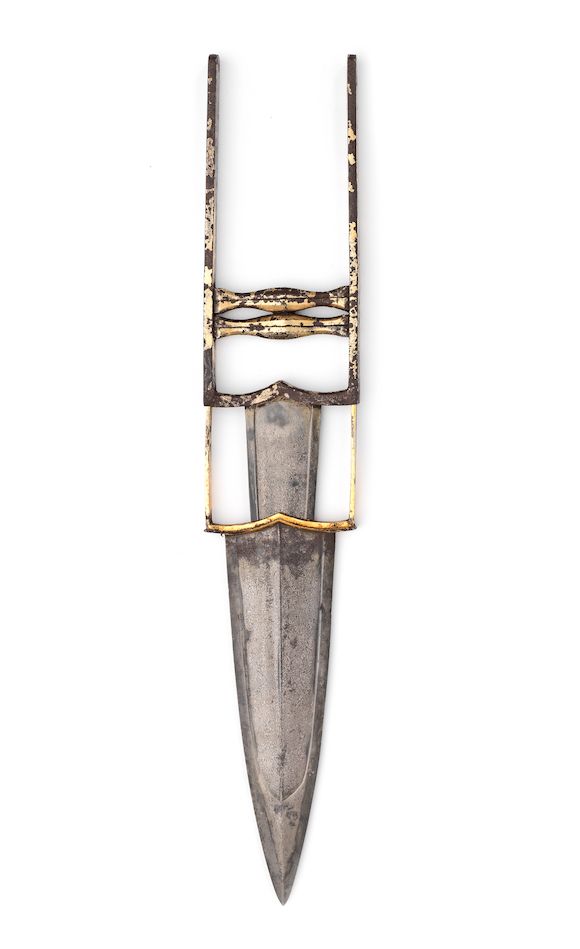 Bonhams : A gilt-silver overlaid steel double push-dagger (katar) India ...