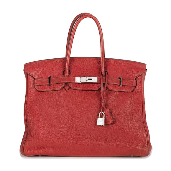 Bonhams : HERMÈS: A ROUGE CASAQUE TOGO LEATHER BIRKIN 35 2006 (includes ...