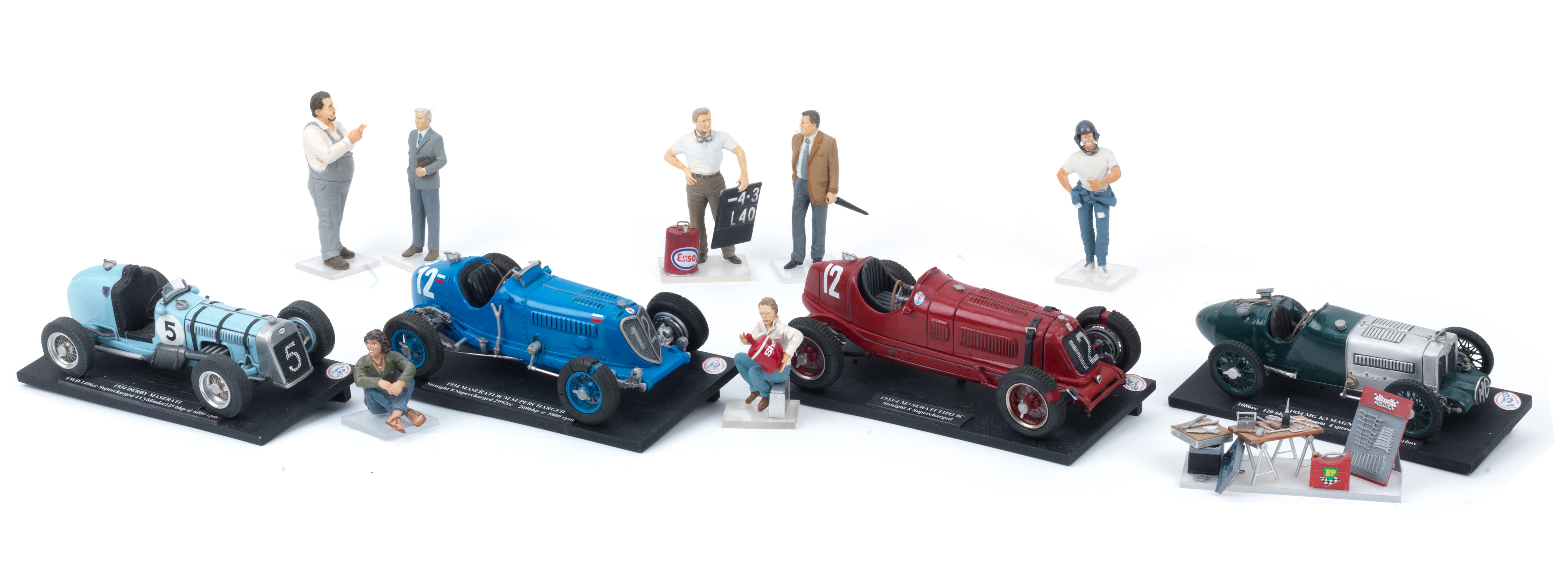 Bonhams Cars : Four small scale models of 1933-1934 race cars, ((12))