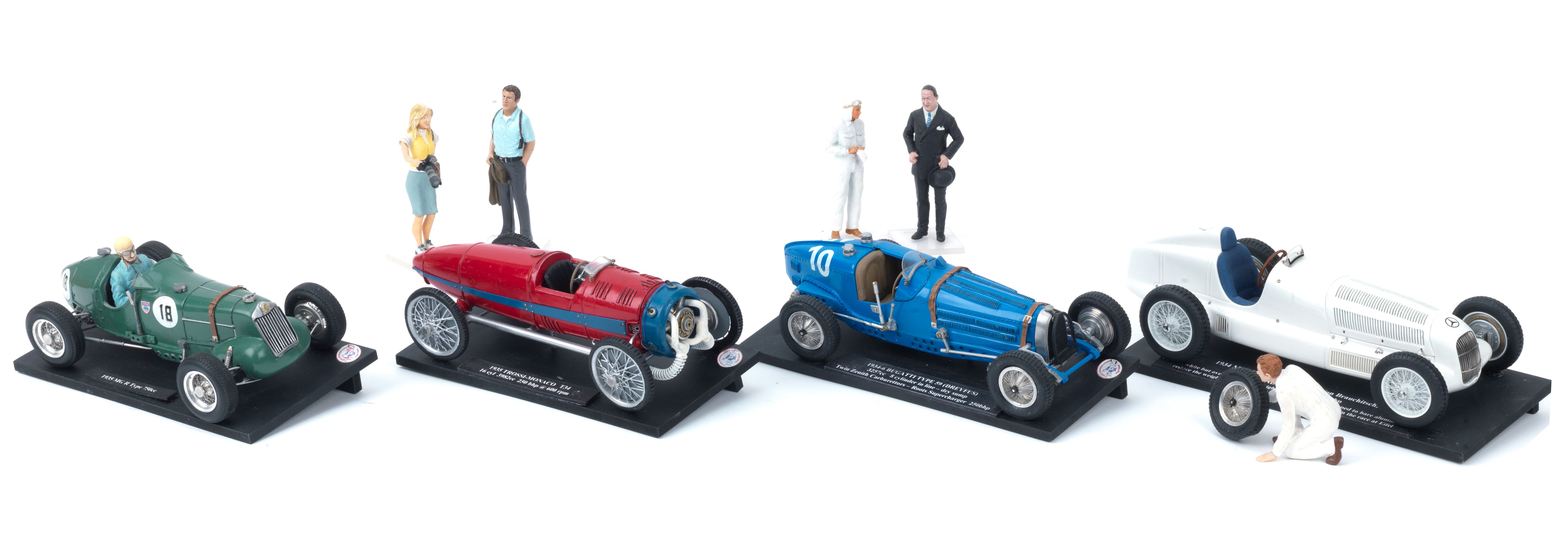 Bonhams Cars : Four small scale models of 1934-1936 race cars, ((10))