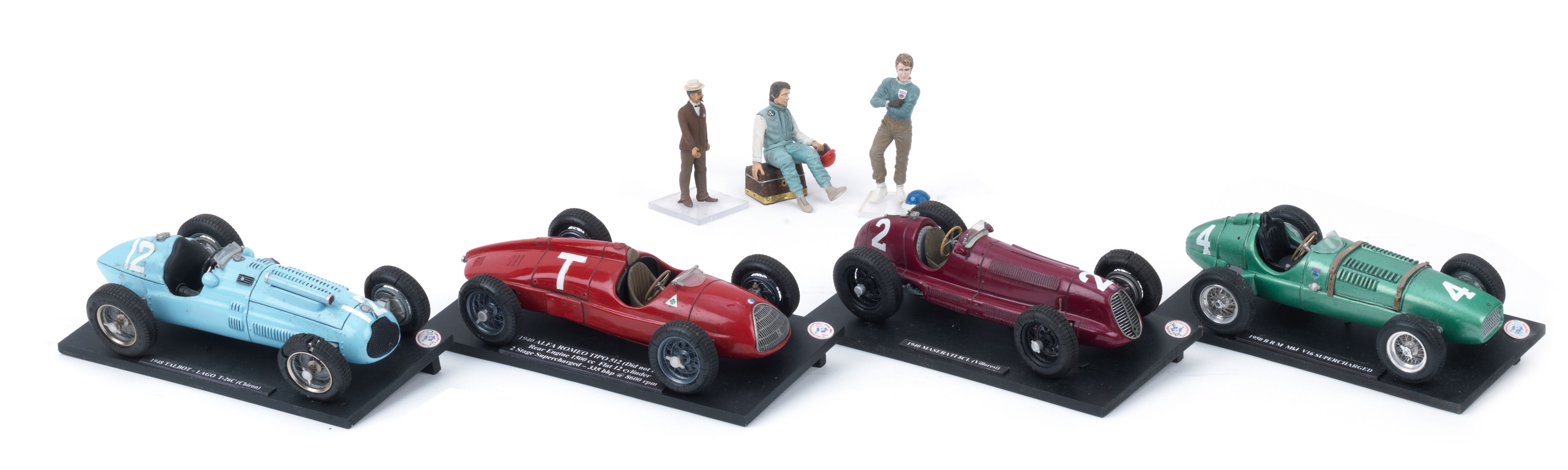 Bonhams Cars : Four small scale models of 1940-1950 Grand Prix cars, ((7))