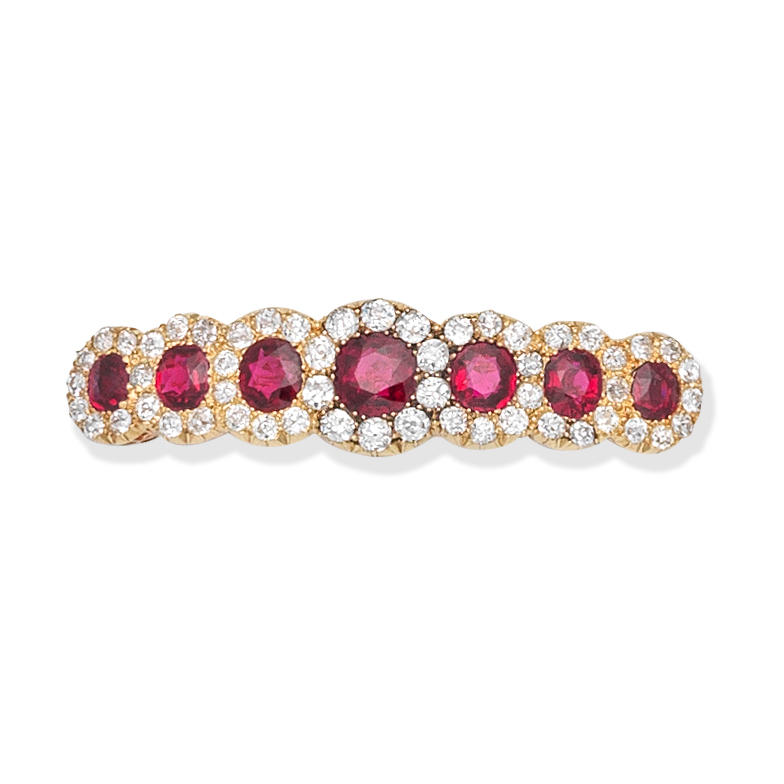 Bonhams Ruby And Diamond Brooch
