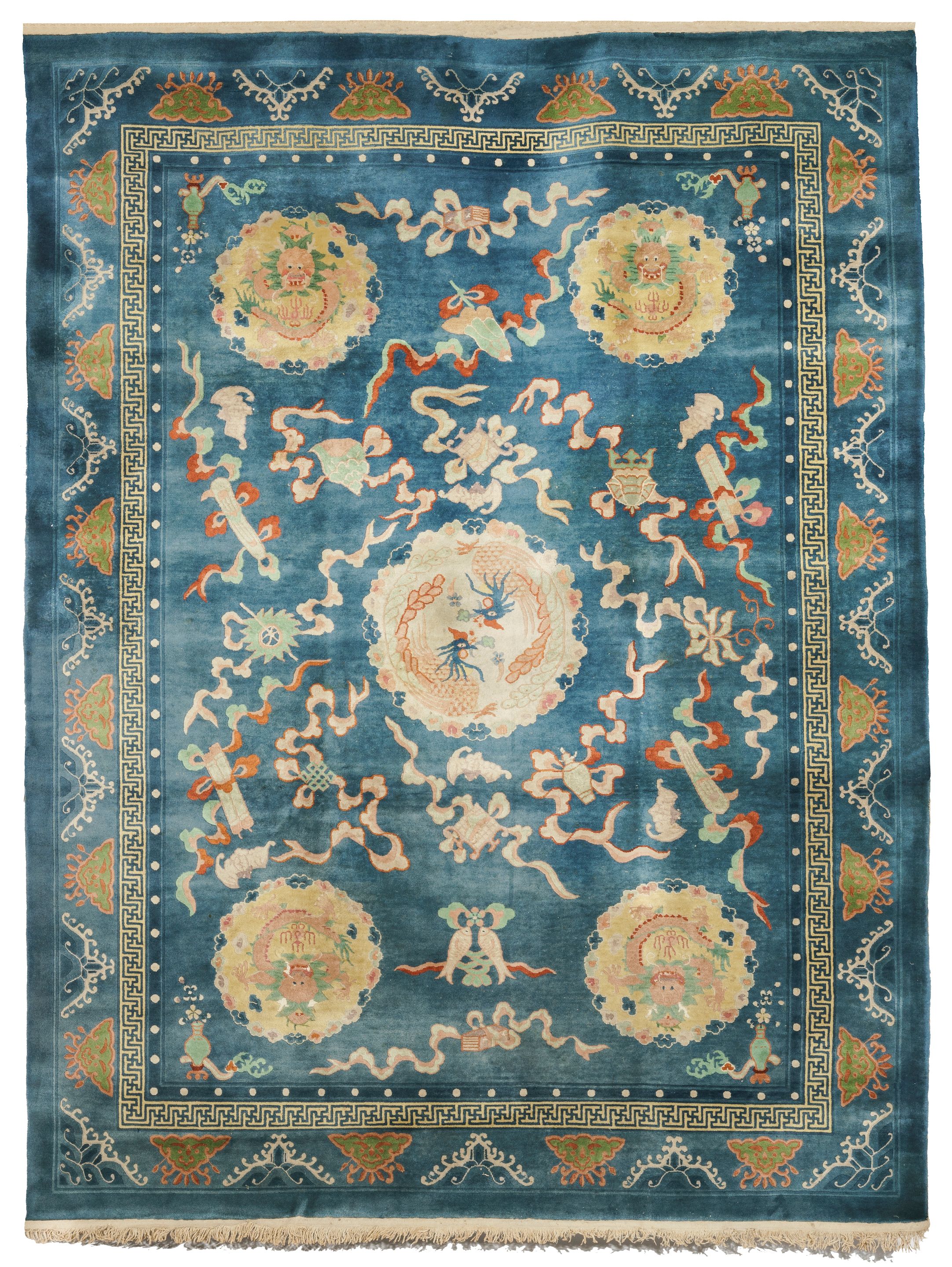 Bonhams : A LARGE 'DRAGON AND PHOENIX' WOOL CARPET Early 20th century