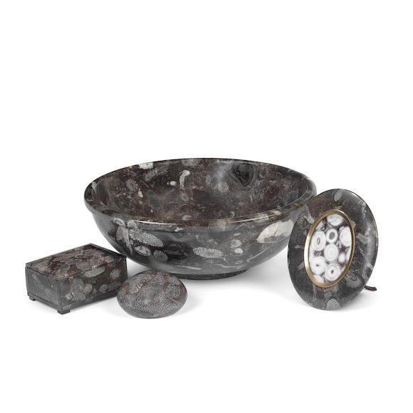 Bonhams : A GROUP OF SCOTTISH DUNBAR MARBLE OBJECTS (4)