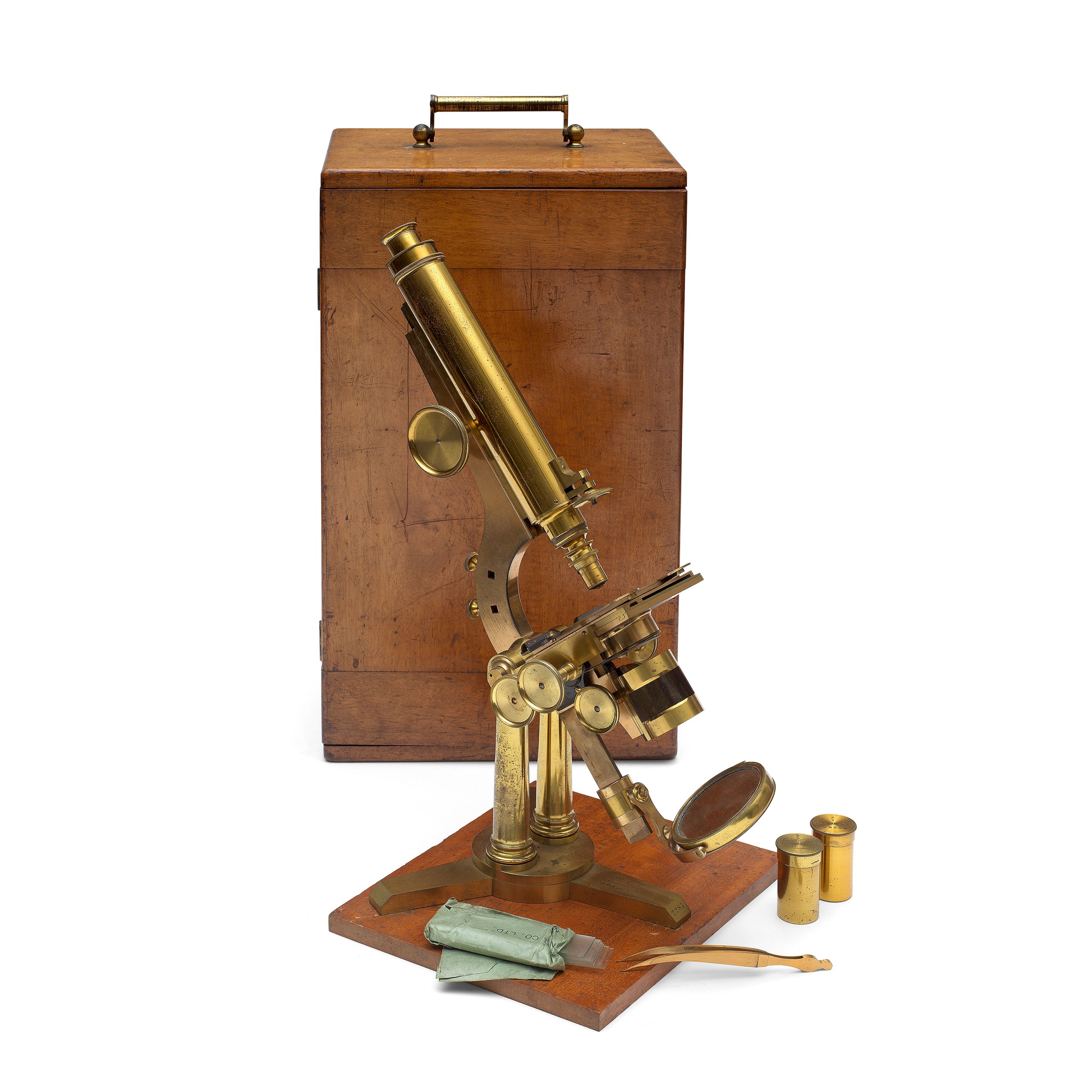 Bonhams : A SMITH AND BECK LACQUERED BRASS MONOCULAR COMPOUND MICROSCOPE