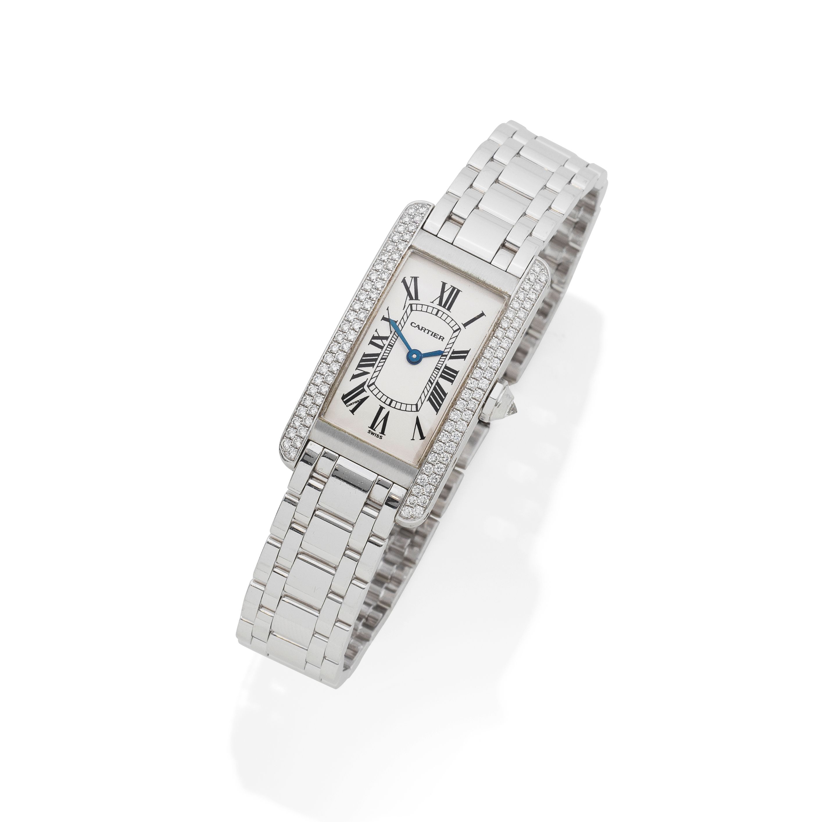 Bonhams : CARTIER DIAMOND-SET 'TANK AMERICAINE' WRISTWATCH