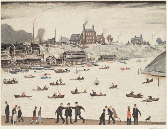 Bonhams : Laurence Stephen Lowry R.A. (British, 1887-1976) Crime Lake ...