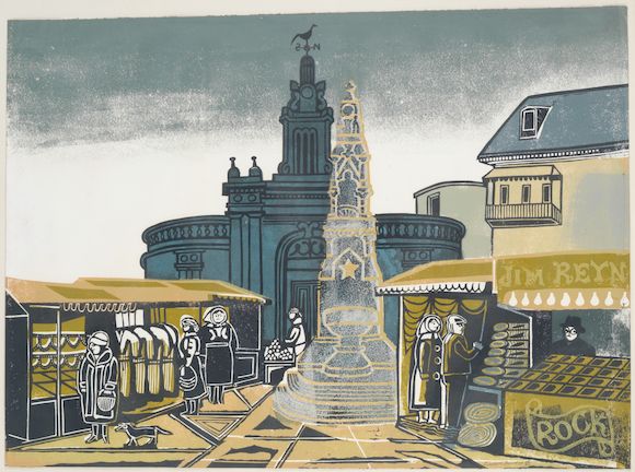 Bonhams : Edward Bawden R.A. (British, 1903-1989) The Market Place ...