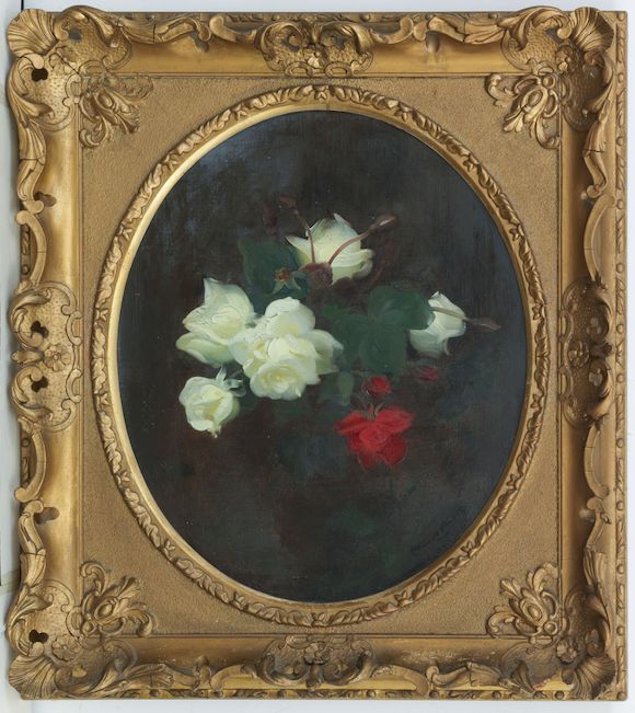 Bonhams : James Stuart Park (British, 1862-1933) White and red roses 60 ...