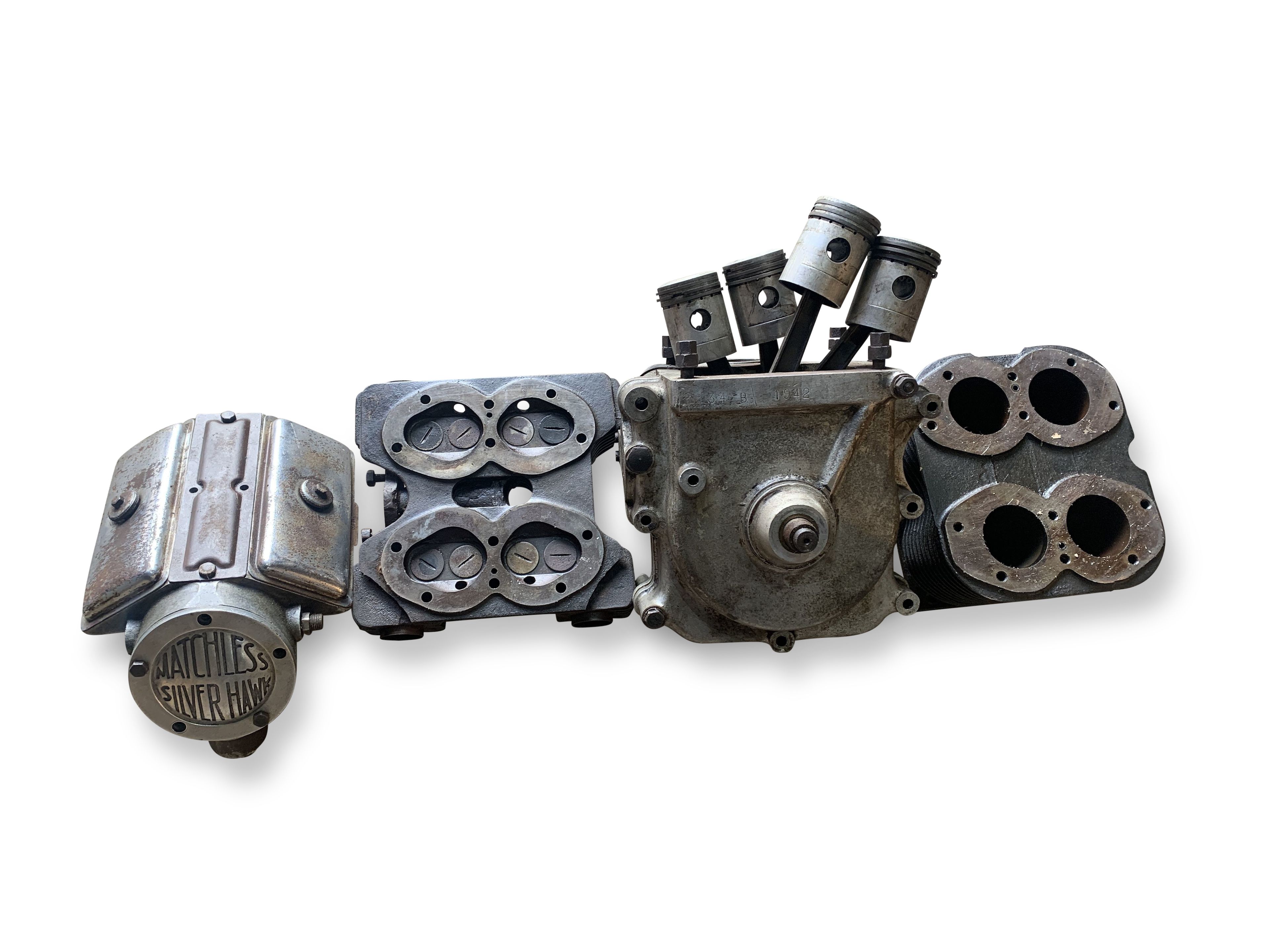 Bonhams Cars : A dismantled and semi complete Matchless Silver Hawk engine