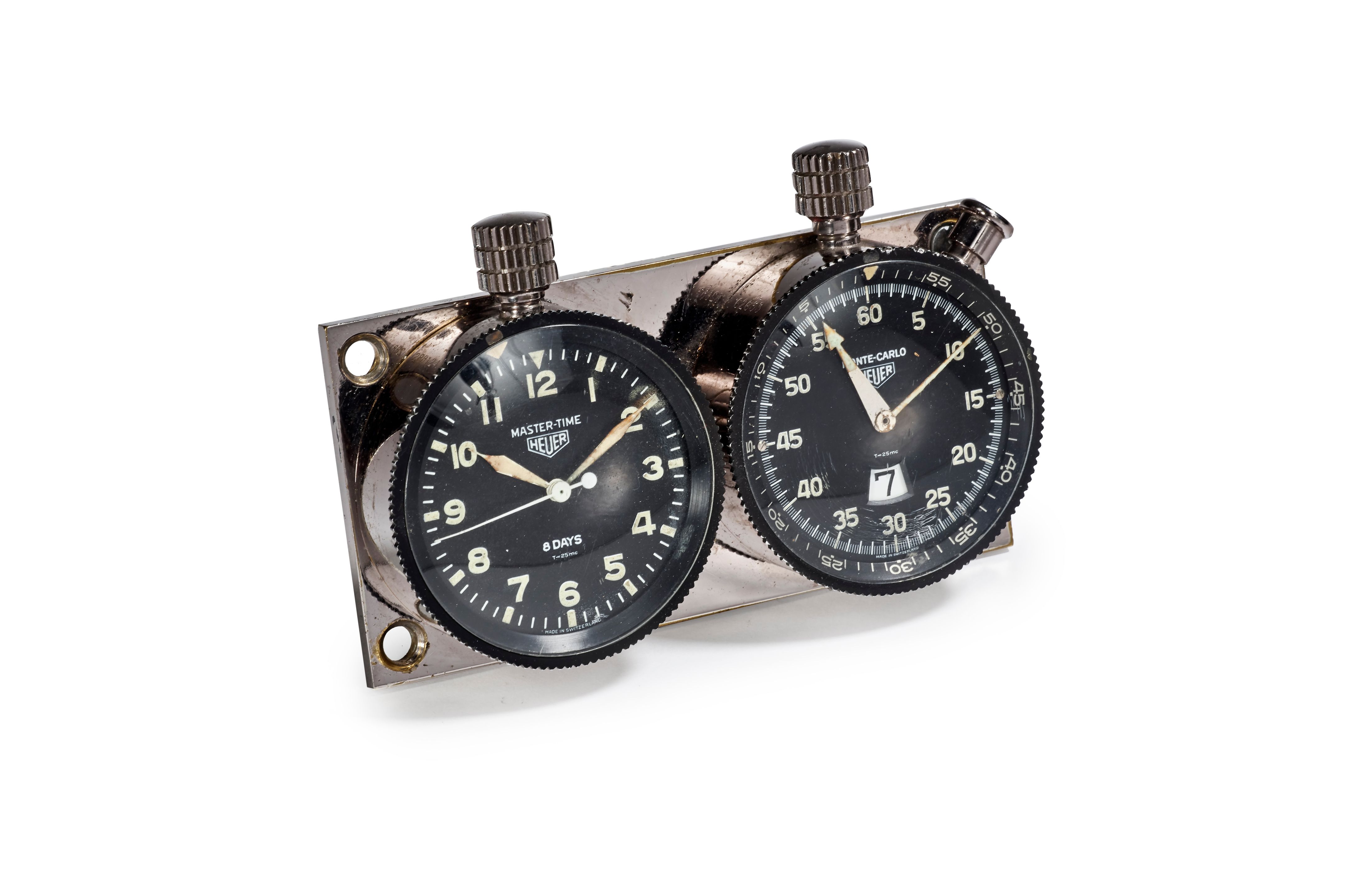 Heuer - "Rally-Master" ; a good double-plate mounted pair of ...