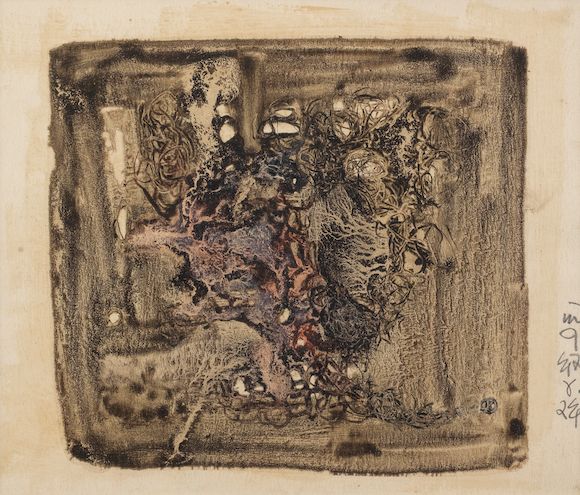 Bonhams : Jyoti Swaroop (Indian, B. 1939) Untitled framed dimensions 55 ...