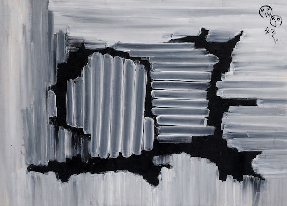 Bonhams : Jyoti Swaroop (Indian, B. 1939) JS 336 framed dimensions 77.6 ...