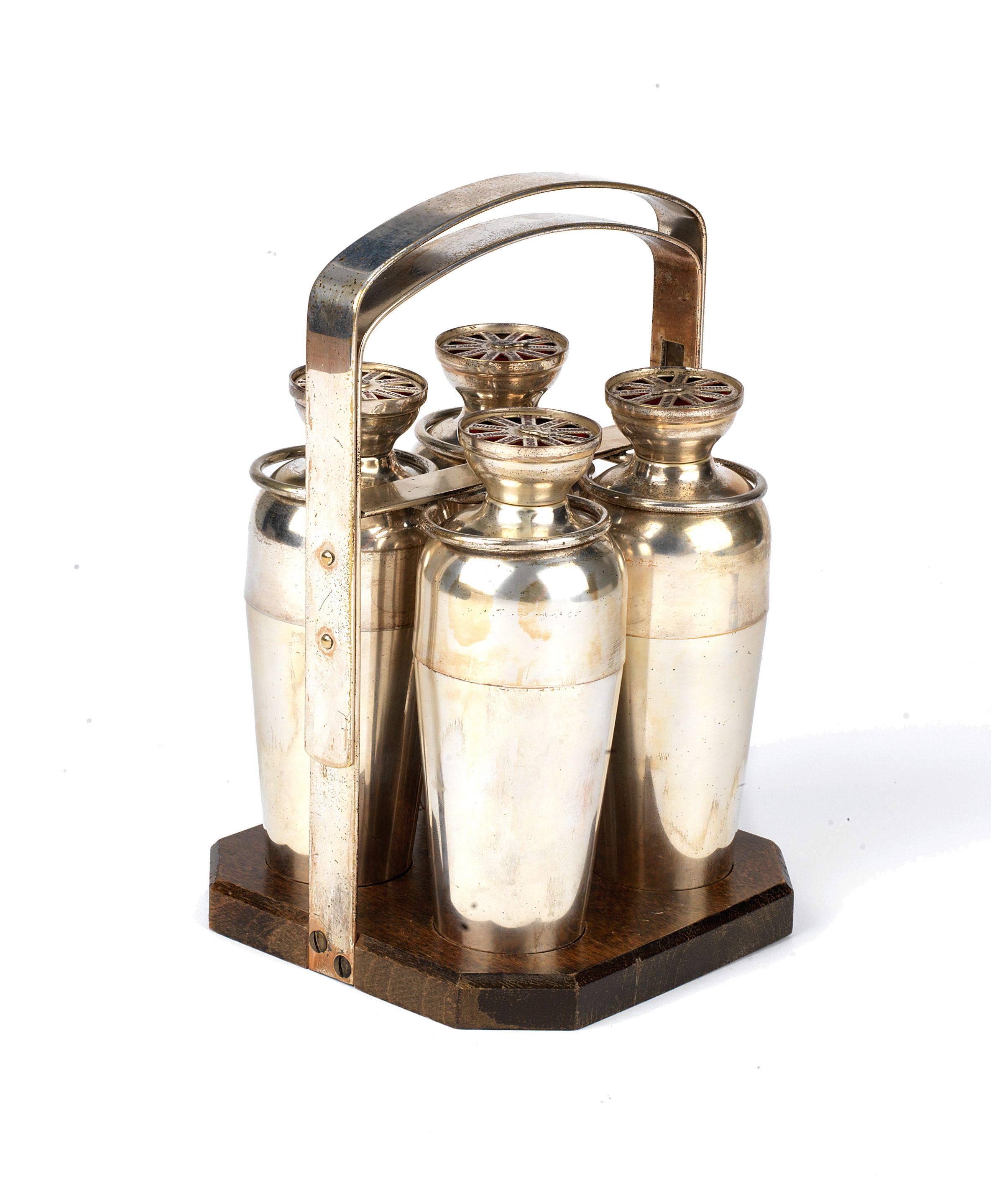 Bonhams Cars : A rare set of four cocktail shakers by Napier, USA, for ...