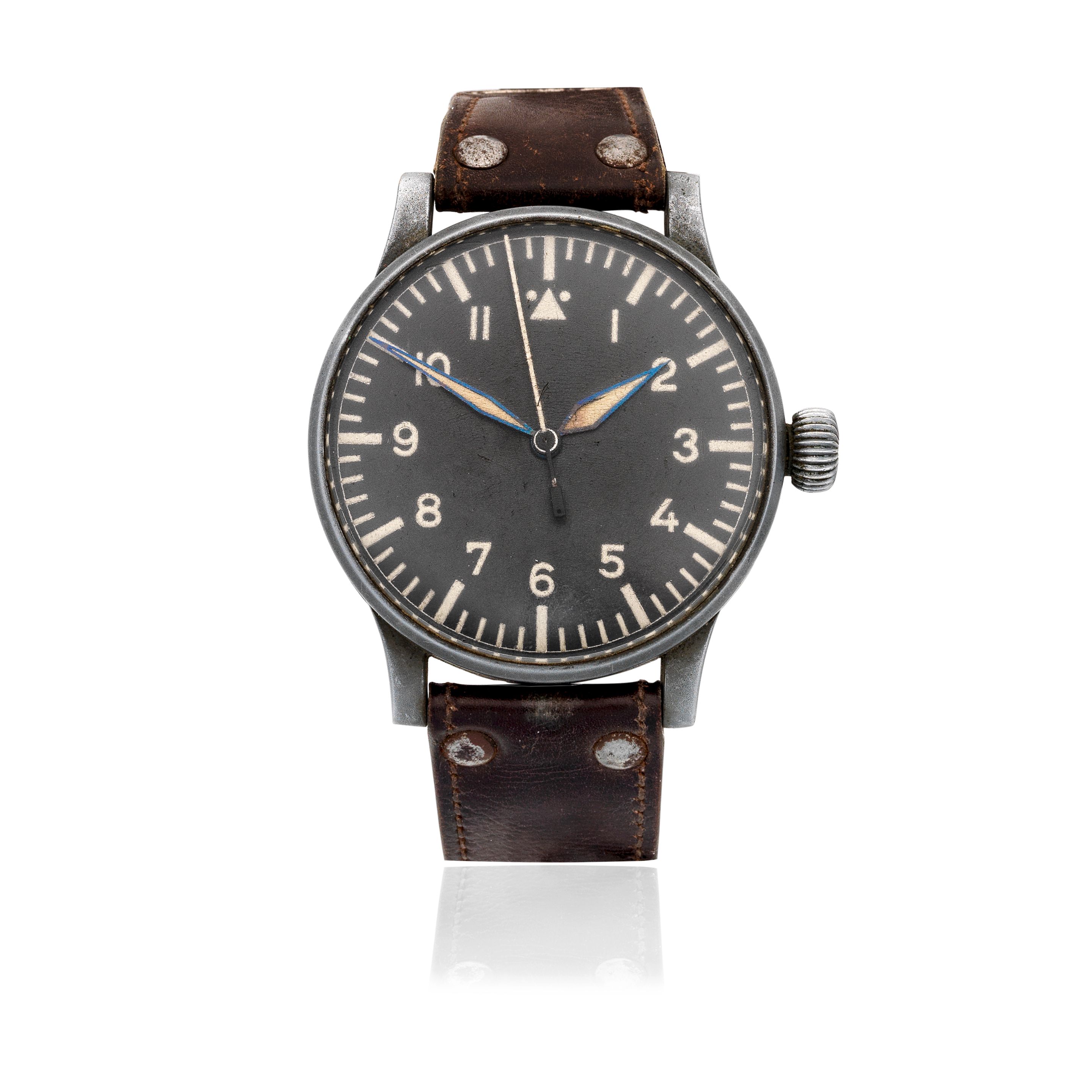 Bonhams : Wempe. An oversized German military steel manual wind ...