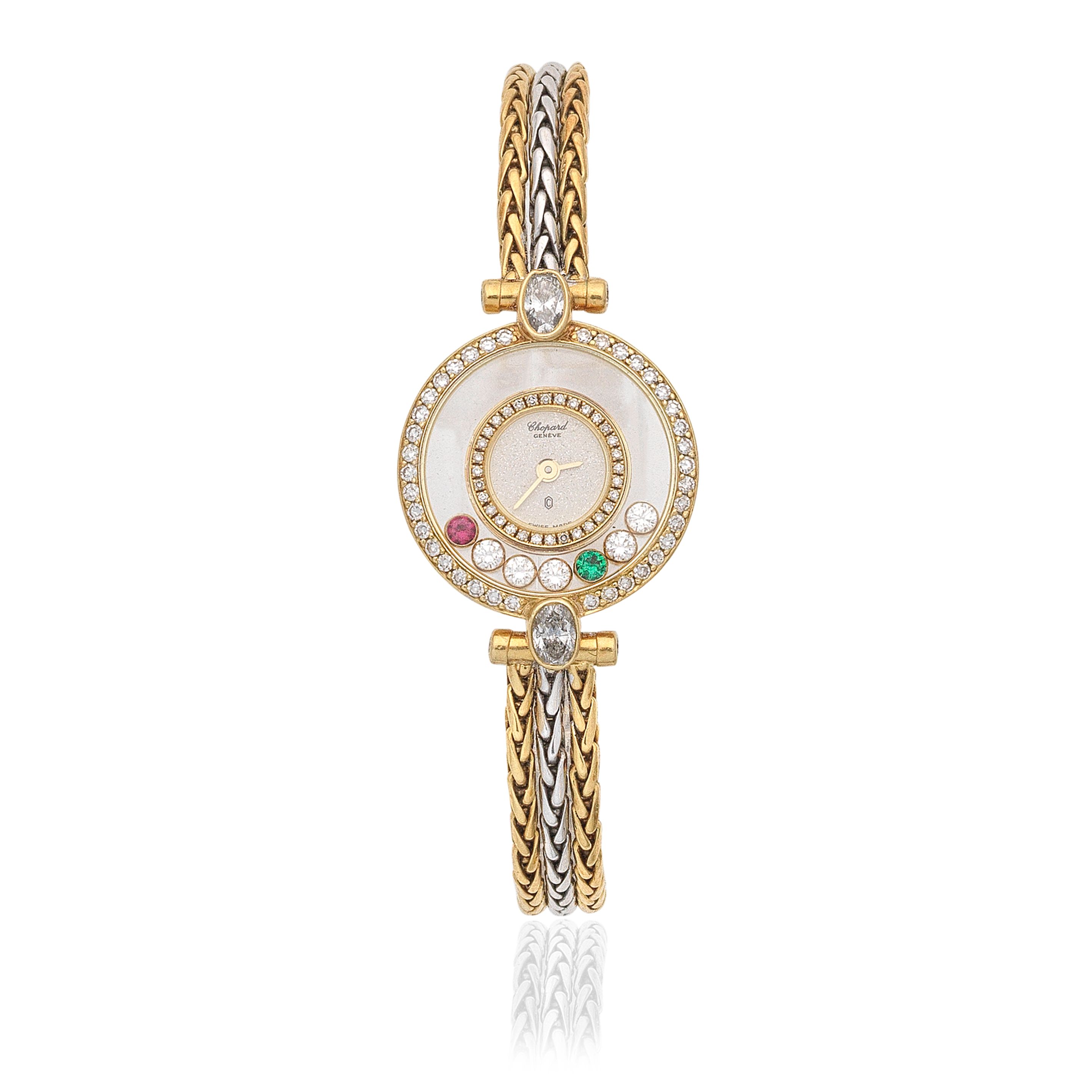 Bonhams : Chopard. A lady's 18K two colour gold diamond set quartz ...