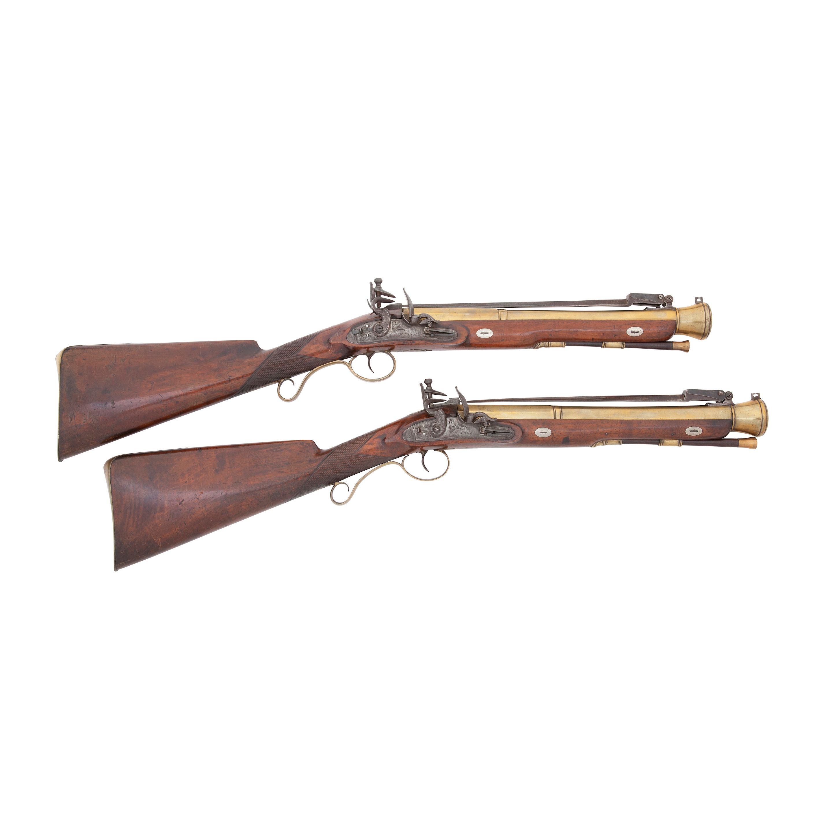 Bonhams : A Very Rare Pair Of Brass-Barrelled Flintlock Blunderbusses ...