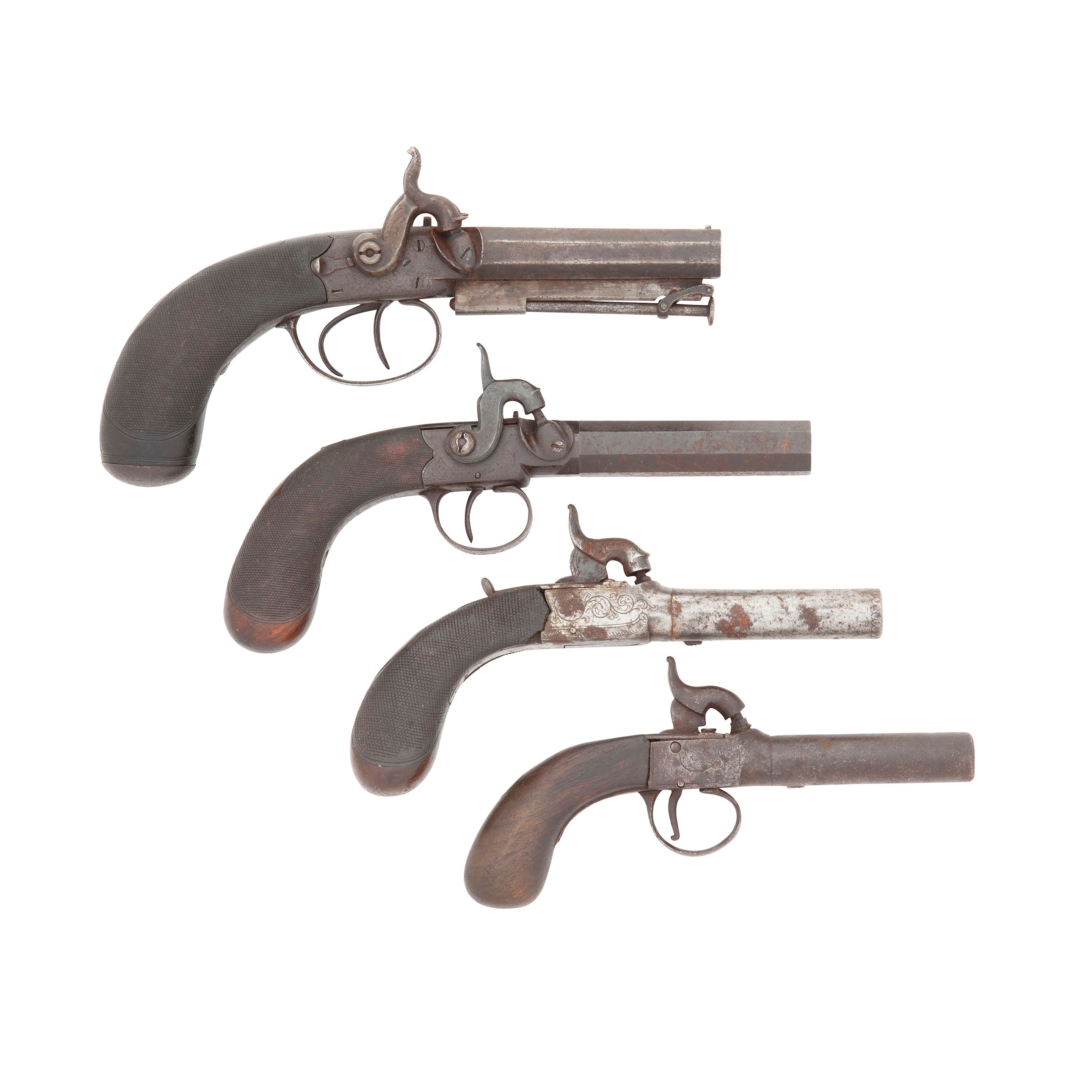Bonhams : A 50-Bore Percussion D.B. Box-Lock Pistol, A 32-Bore ...