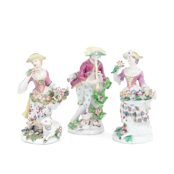 Bonhams : Three Bow figures, circa 1765-70
