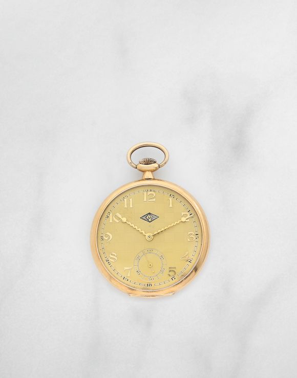 Bonhams : Montre de gousset à cadran ouvert en or jaune 18K (750 ...