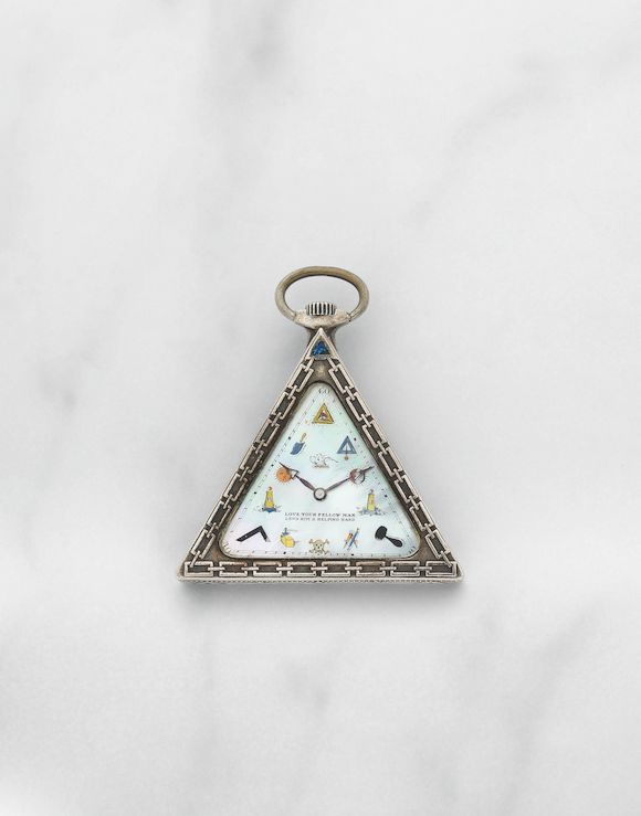 Bonhams : Solvil Watch Co. Montre de gousset maçonnique triangulaire en ...