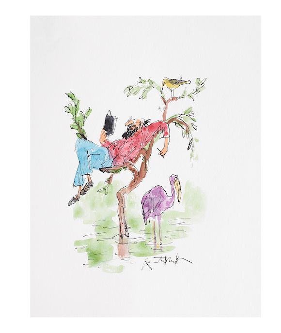 Bonhams : Sir Quentin Blake (British, born 1932) Reading in the Trees ...