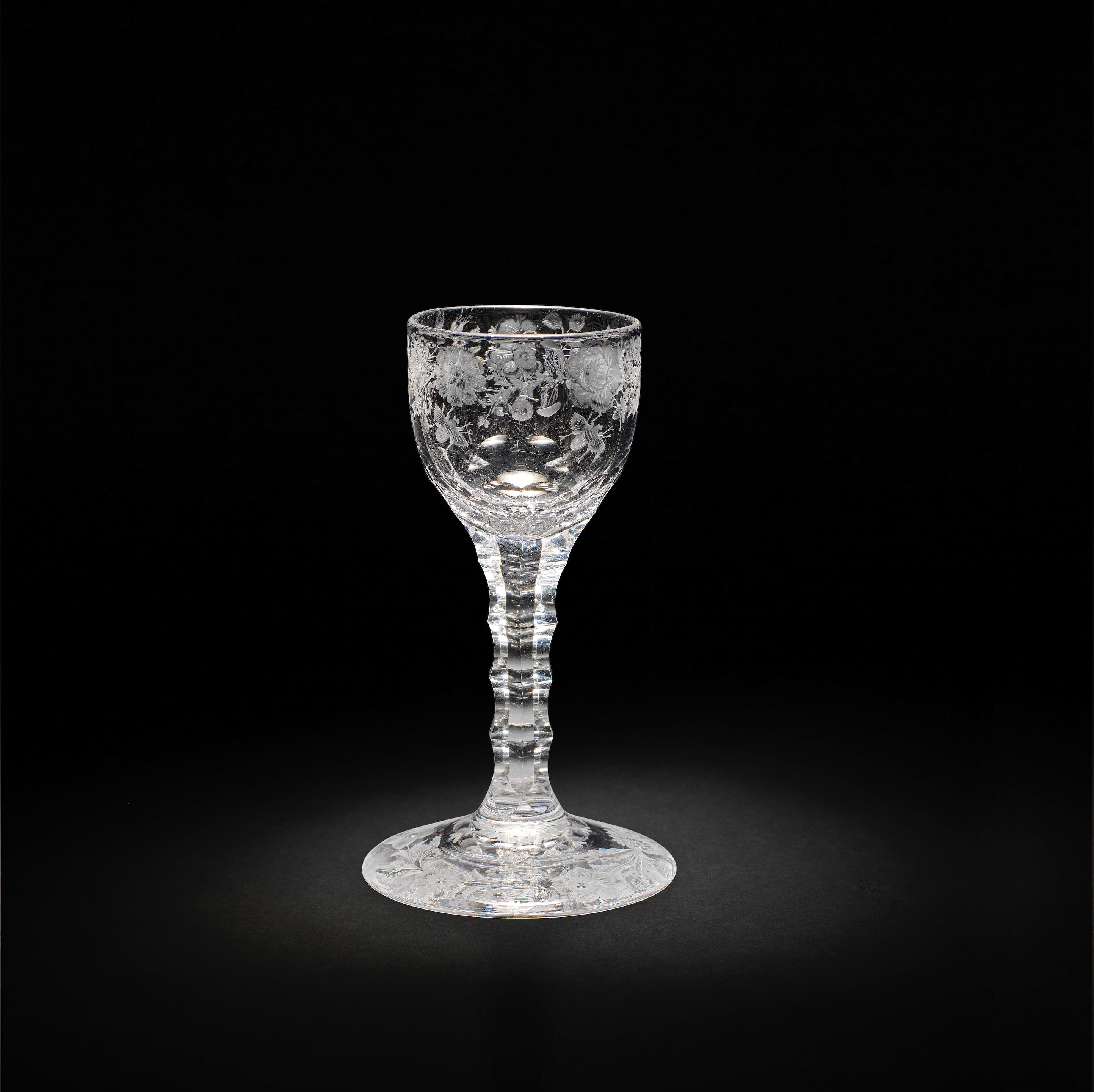 Bonhams A Fine Facet Stem Wine Or Mead Glass Circa 1770