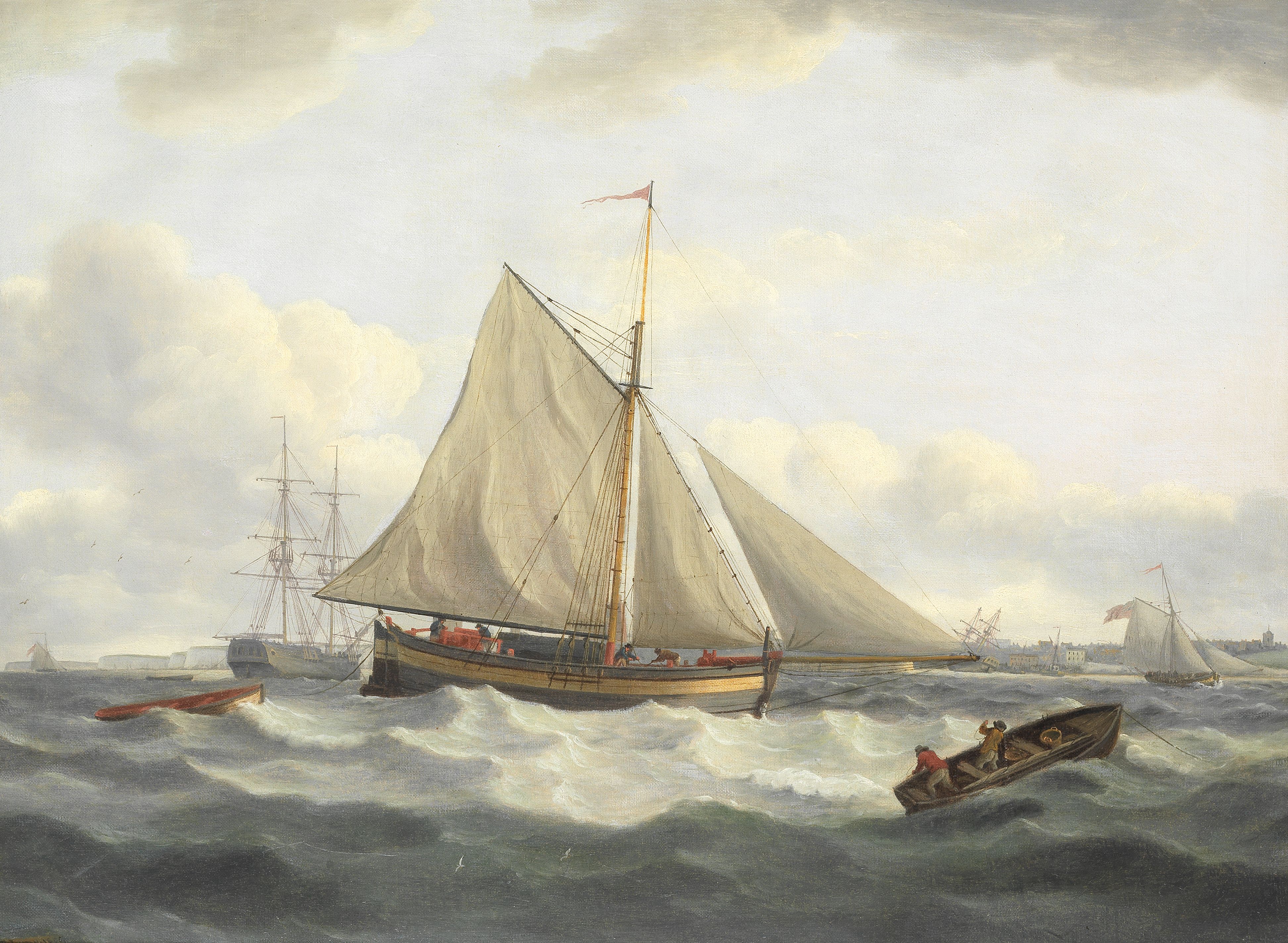 Bonhams : Thomas Luny (British, 1759-1837) A trading ketch, an anchored ...