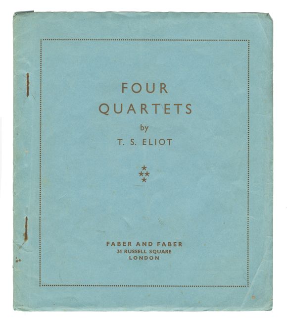Bonhams : ELIOT (T.S.) Four Quartets, Faber and Faber, 1944; and 5 others (6)