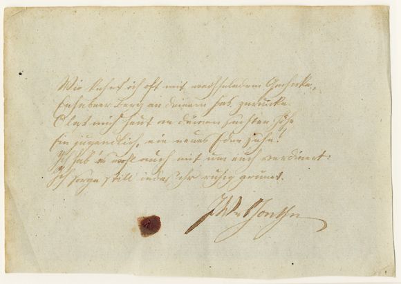 Bonhams : GOETHE (JOHANN WOLFGANG VON) Autograph sentiment signed ("J.W ...