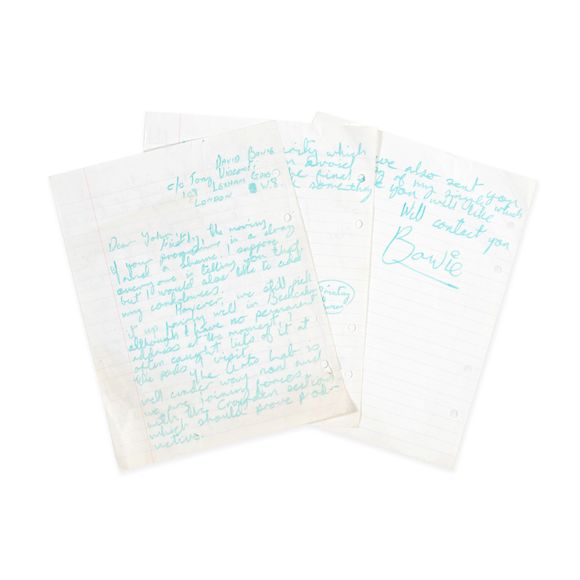 Bonhams : David Bowie An Autographed Five-Sided Handwritten Letter With ...