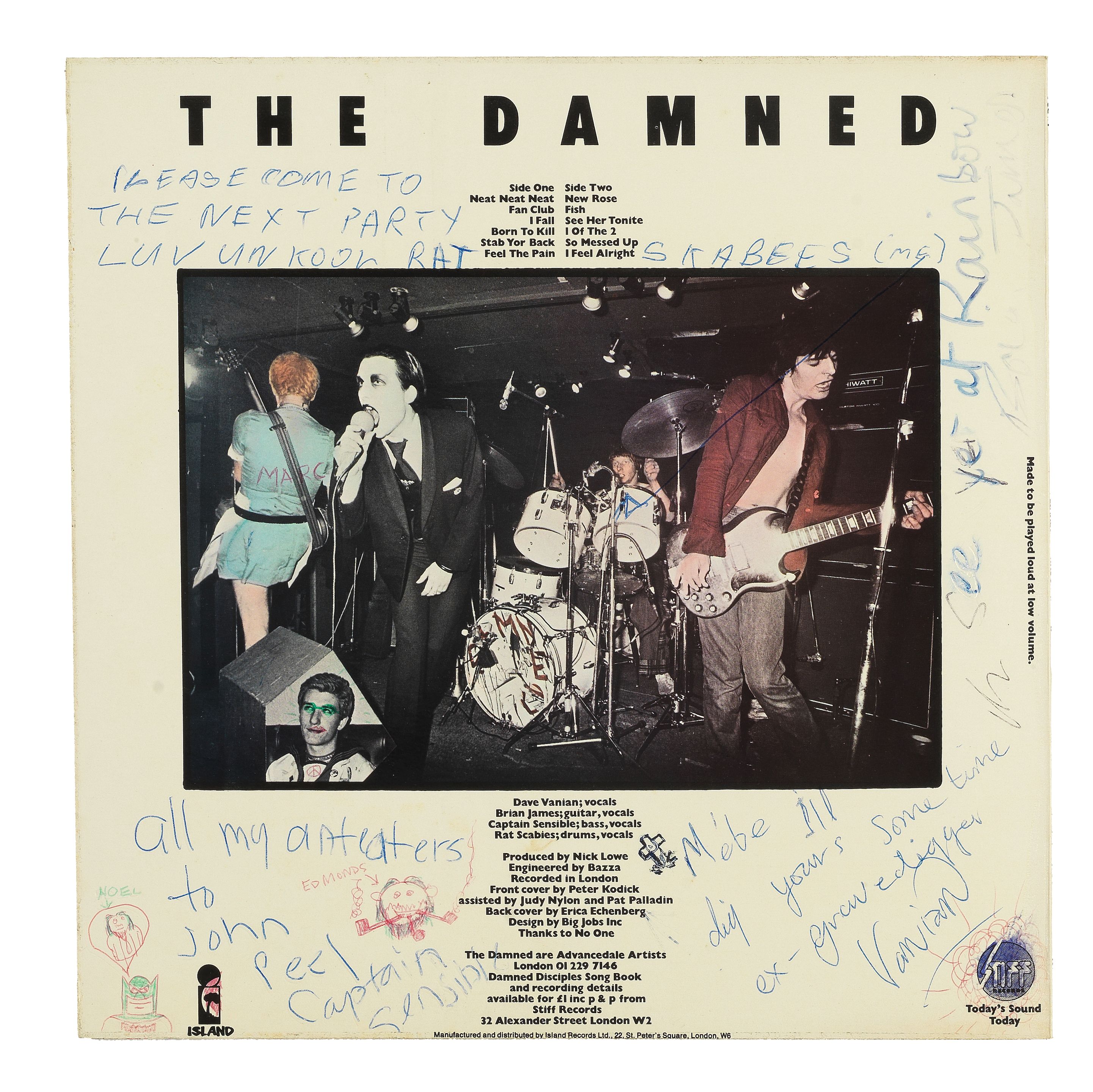 Bonhams : The Damned An Autographed Copy Of The Album Damned Damned ...