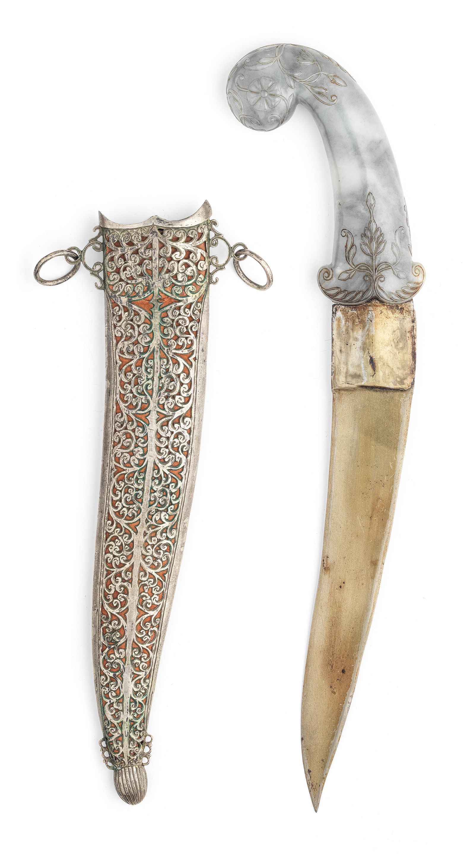 Bonhams : A MUGHAL JADE-HILTED DAGGER India, 18th/19th century (2)