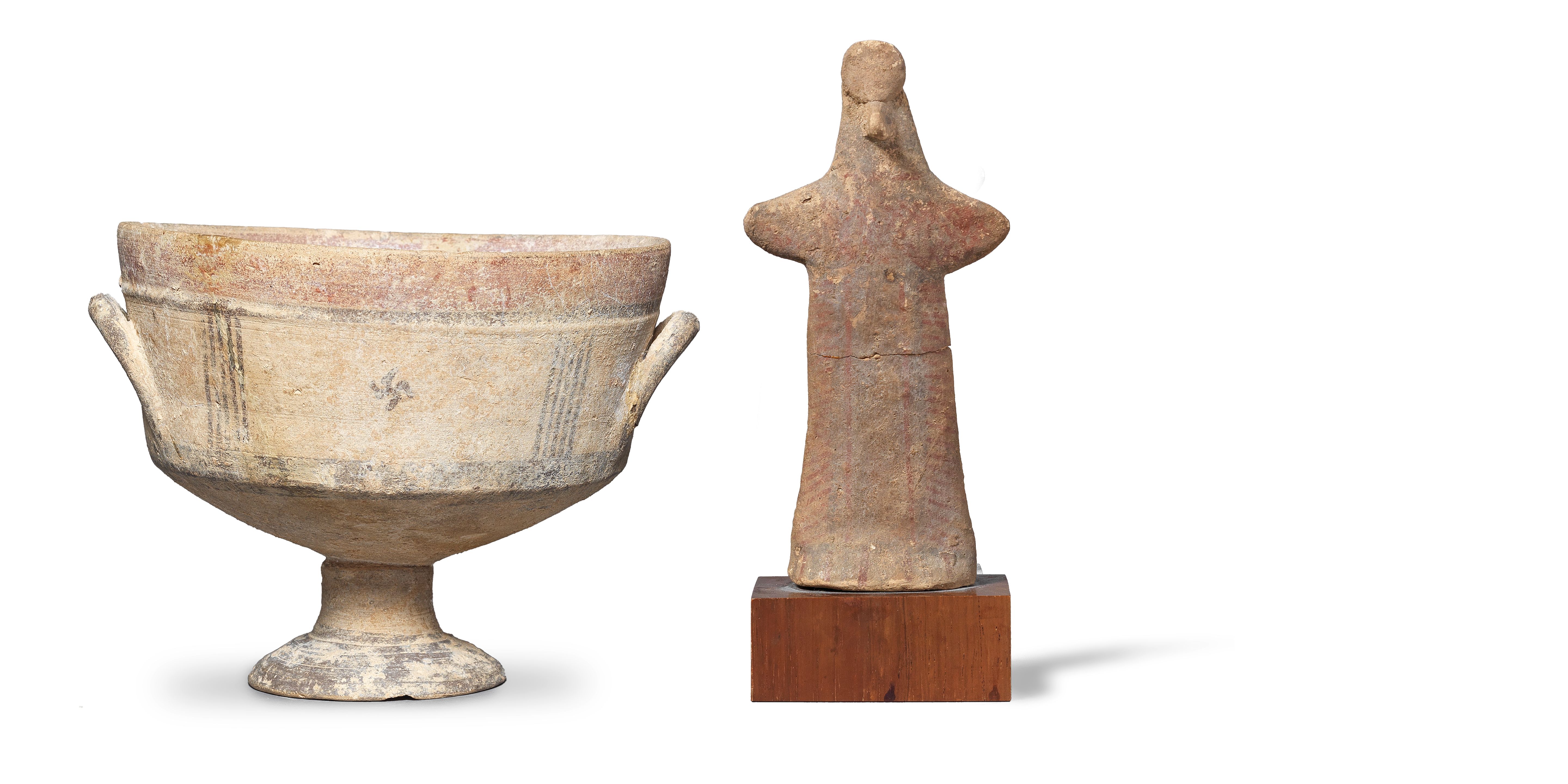 Bonhams : A Cypriot Bichrome Ware Iron Age pottery chalice a Boeotian ...