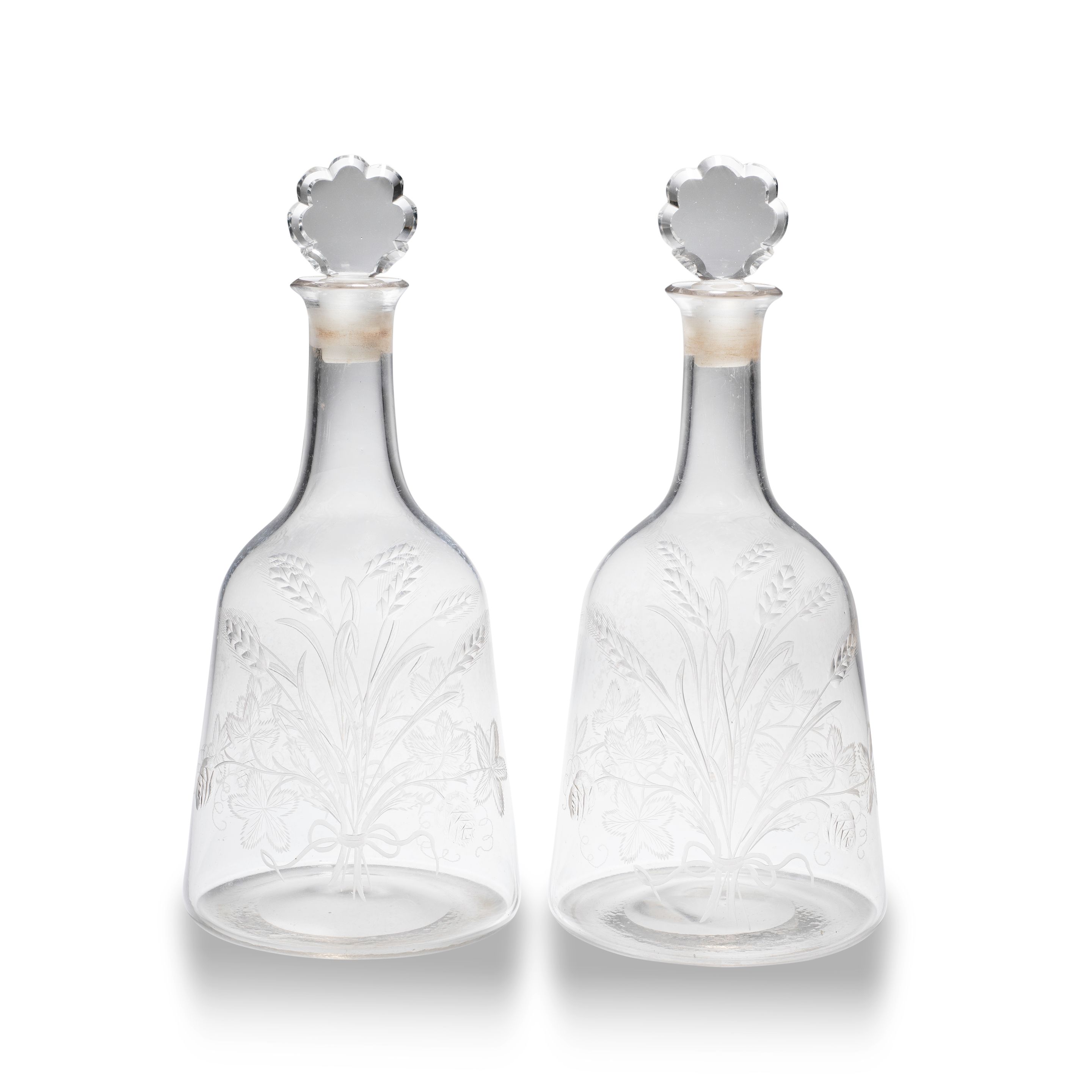 Bonhams : An impressive pair of engraved magnum ale or beer decanters ...