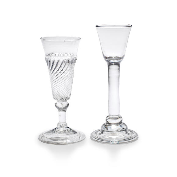 Bonhams An Early Ale Glass Circa 1700 And A Cordial Glass Circa 1730