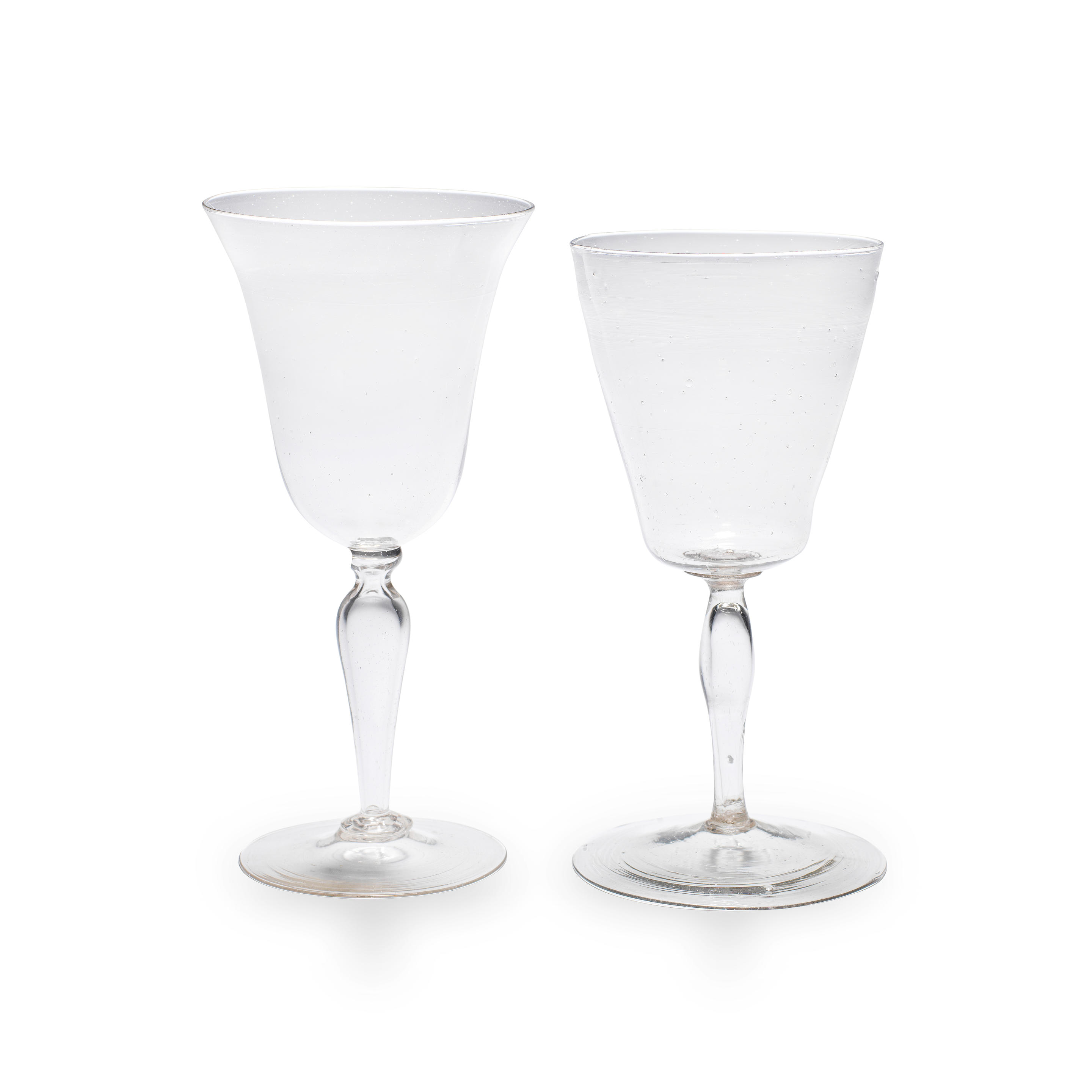 Bonhams Two Façon De Venise Wine Glasses 17th Century