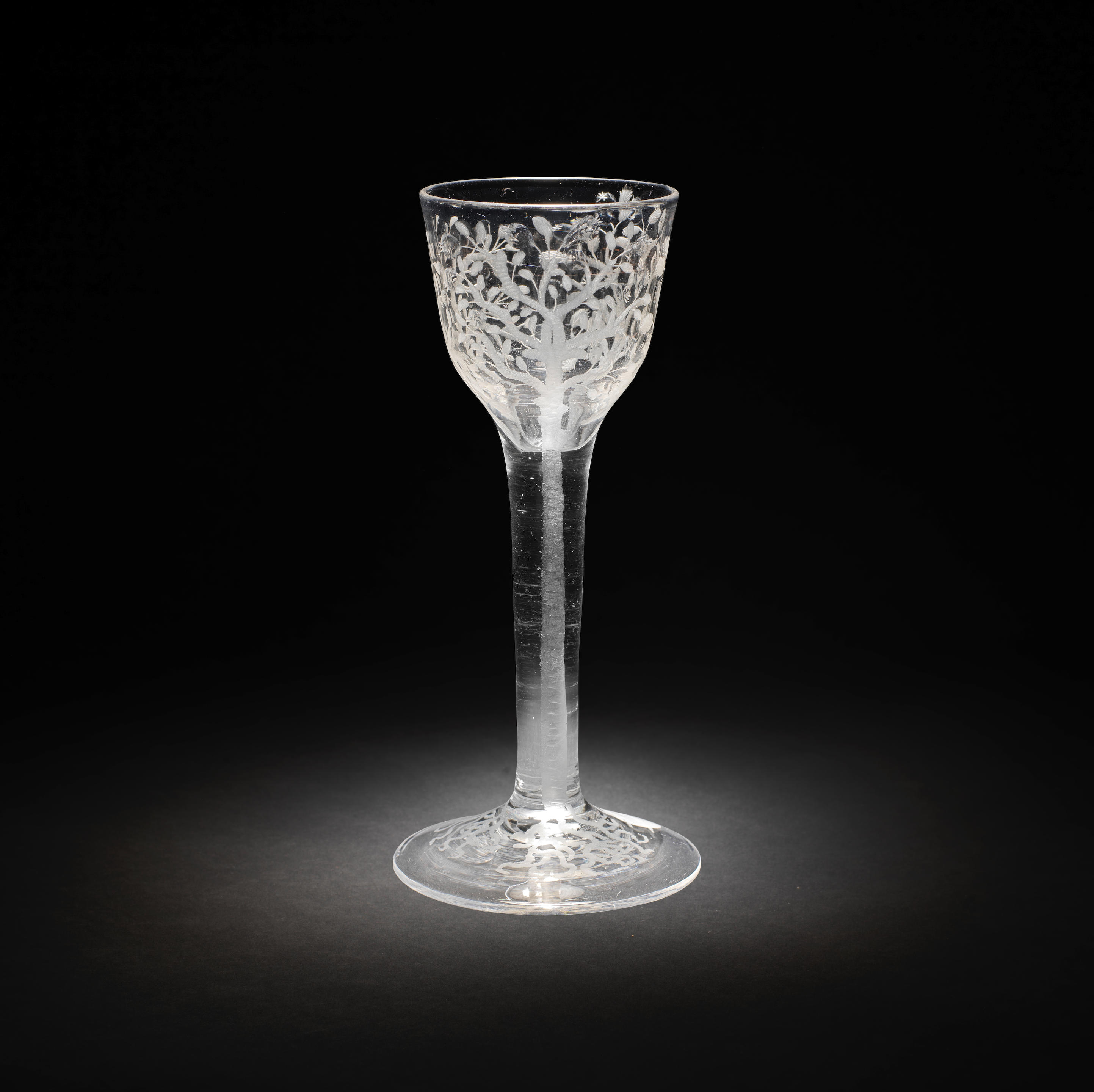 Bonhams A Very Rare Engraved Wine Cider Or Perry Glass Circa 1750