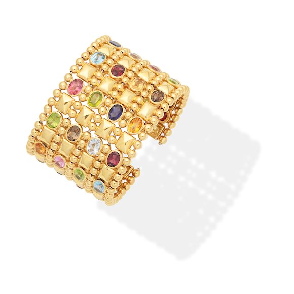 Bonhams : GEM-SET TORQUE BANGLE