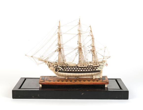 Bonhams : A Napoleonic 'Prisoner Of War' Bone Model Of A First Rate ...