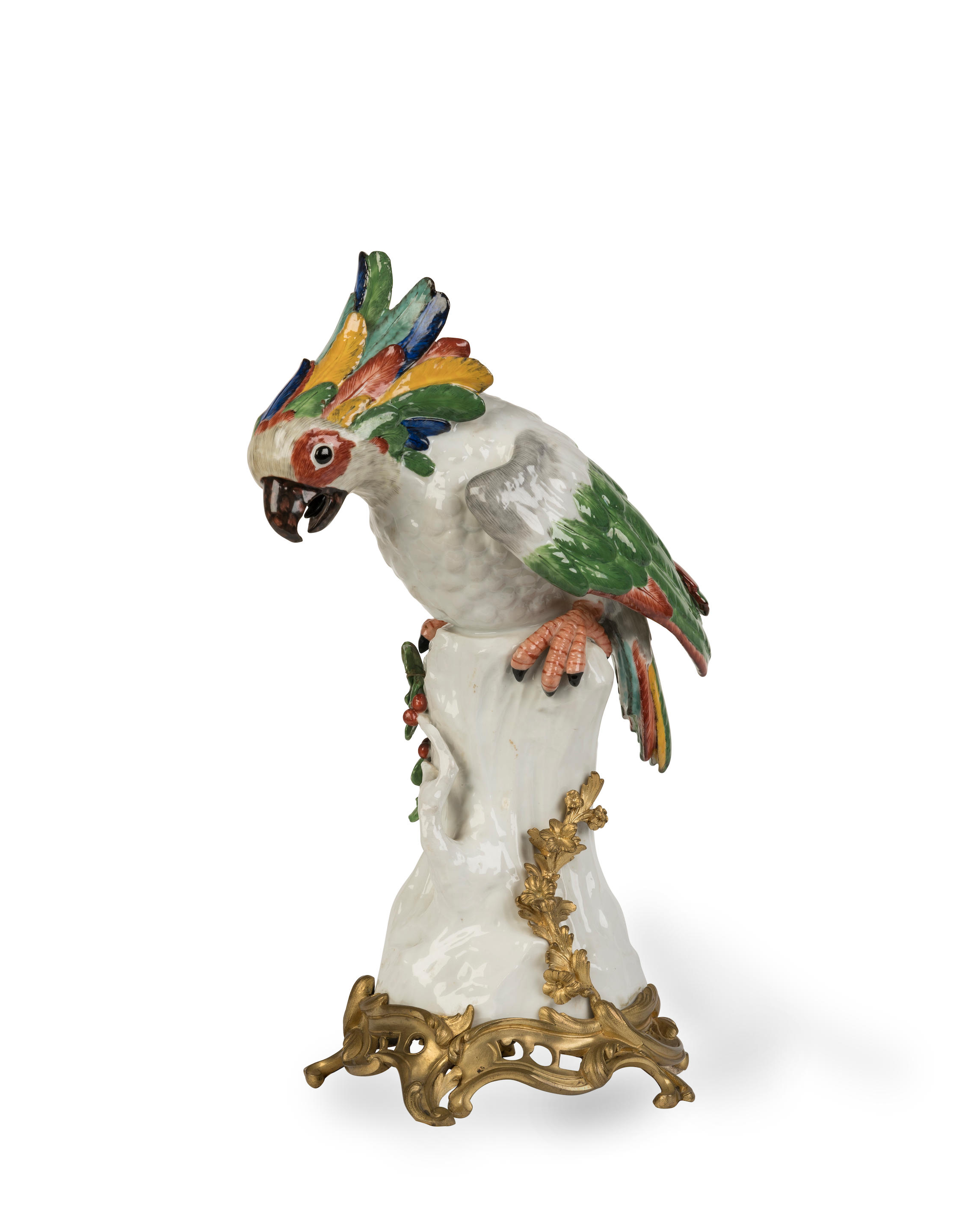Bonhams : A SAMSON PORCELAIN GILT-BRONZE MOUNTED FIGURE OF A COCKATOO ...